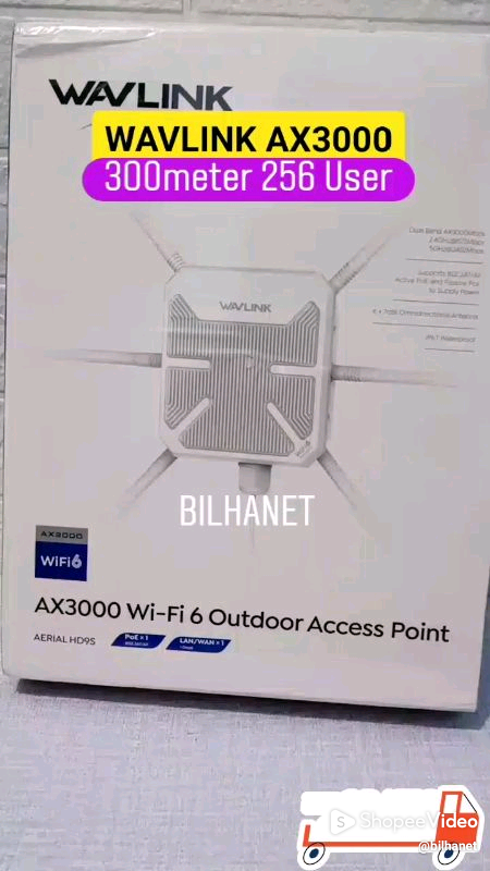 Wavlink AX3000 Aerial HD9S AP outdoor dualband 6x 7dBi wifi6 upto 300 meter 256 client | Shopee ...