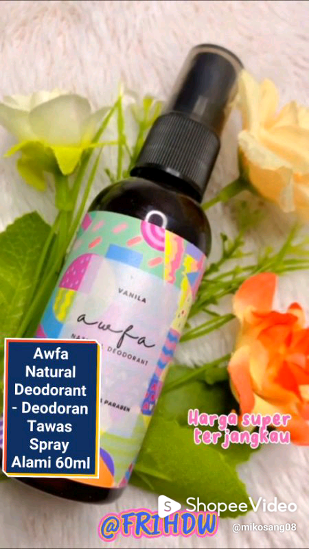 Awfa Natural Deodorant - Deodoran Tawas Spray Alami 60ml | Shopee Video ...